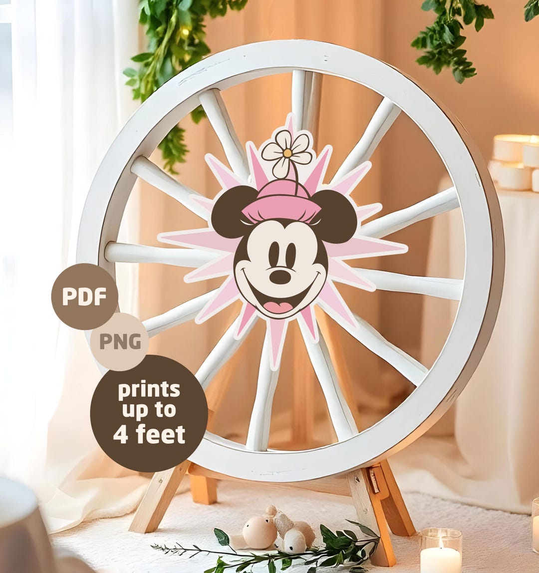 Printable Large Size Minnie's Fun Wheel Decoration, Minnie Birthday ...