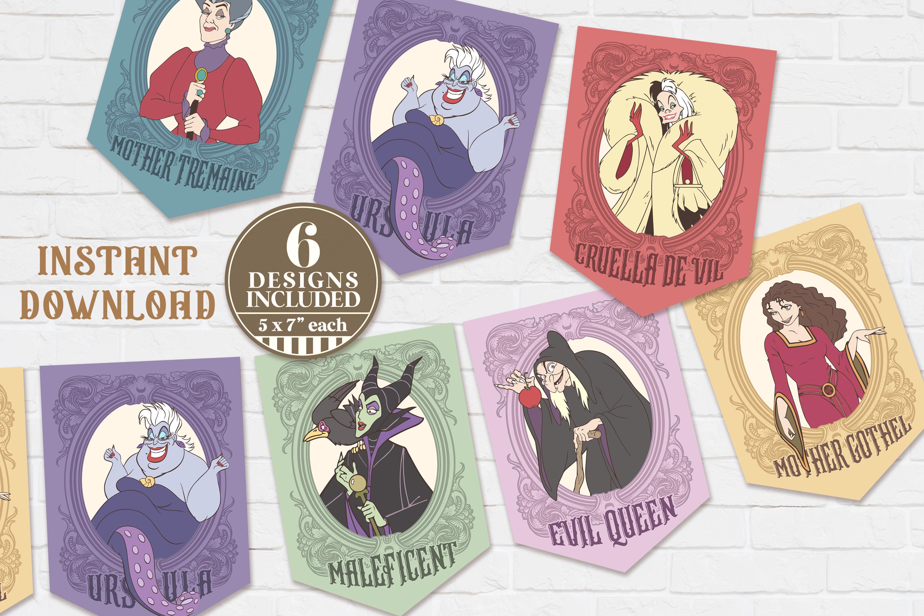 Printable Villains Banner, Disneyland Party Decoration, Digital File - Etsy
