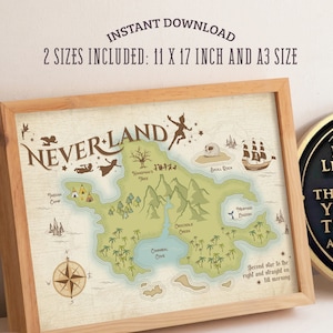Printable Neverland Party Place Mat, Neverland Wall Art, Peter Pan ...