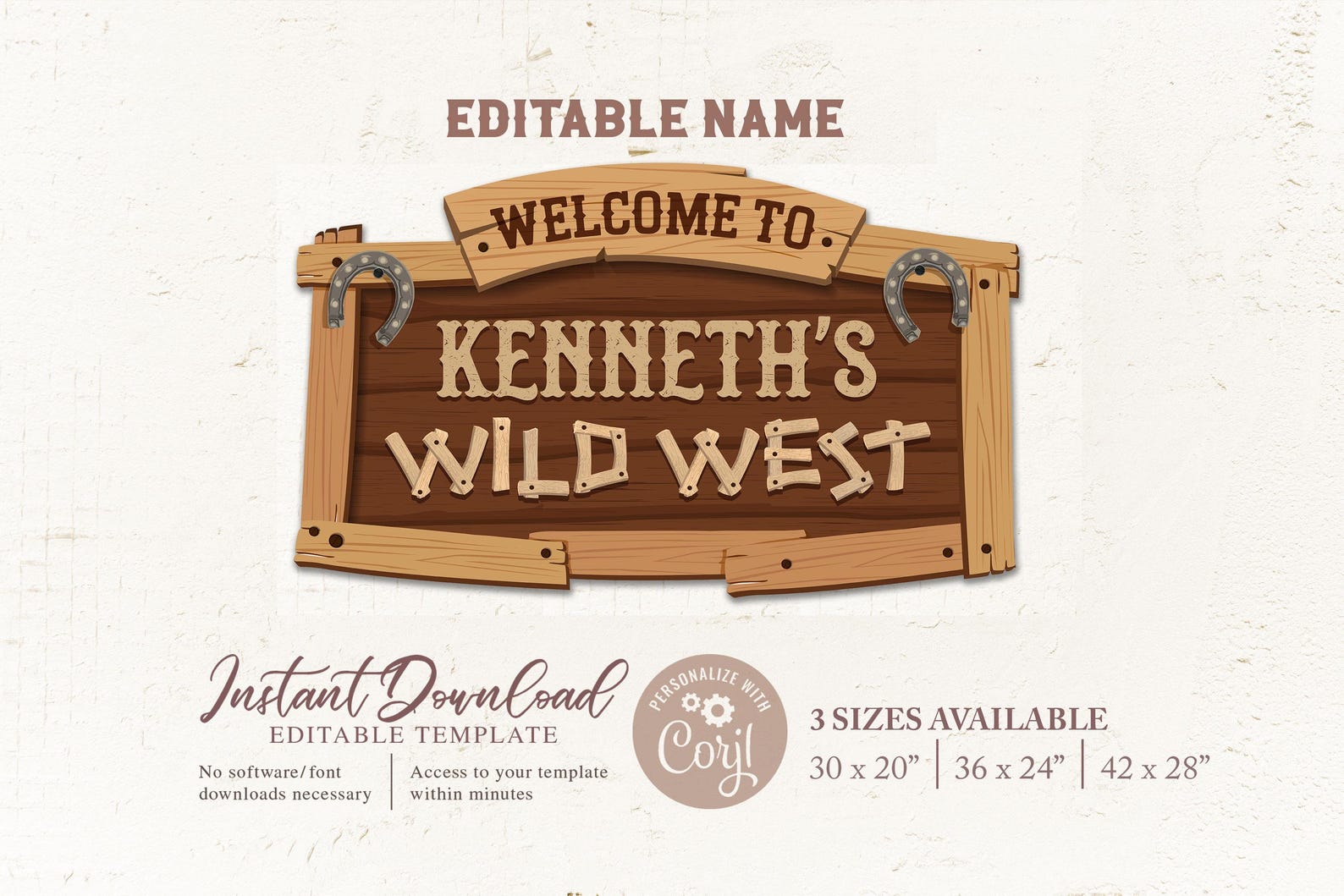 Welcome to the Wild West Sign, Cowboy Birthday Welcome Sign, Cowgirl ...