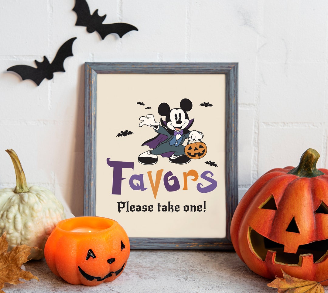 Printable Disneyland Halloween Party Sign, Halloween Party Favors Sign ...