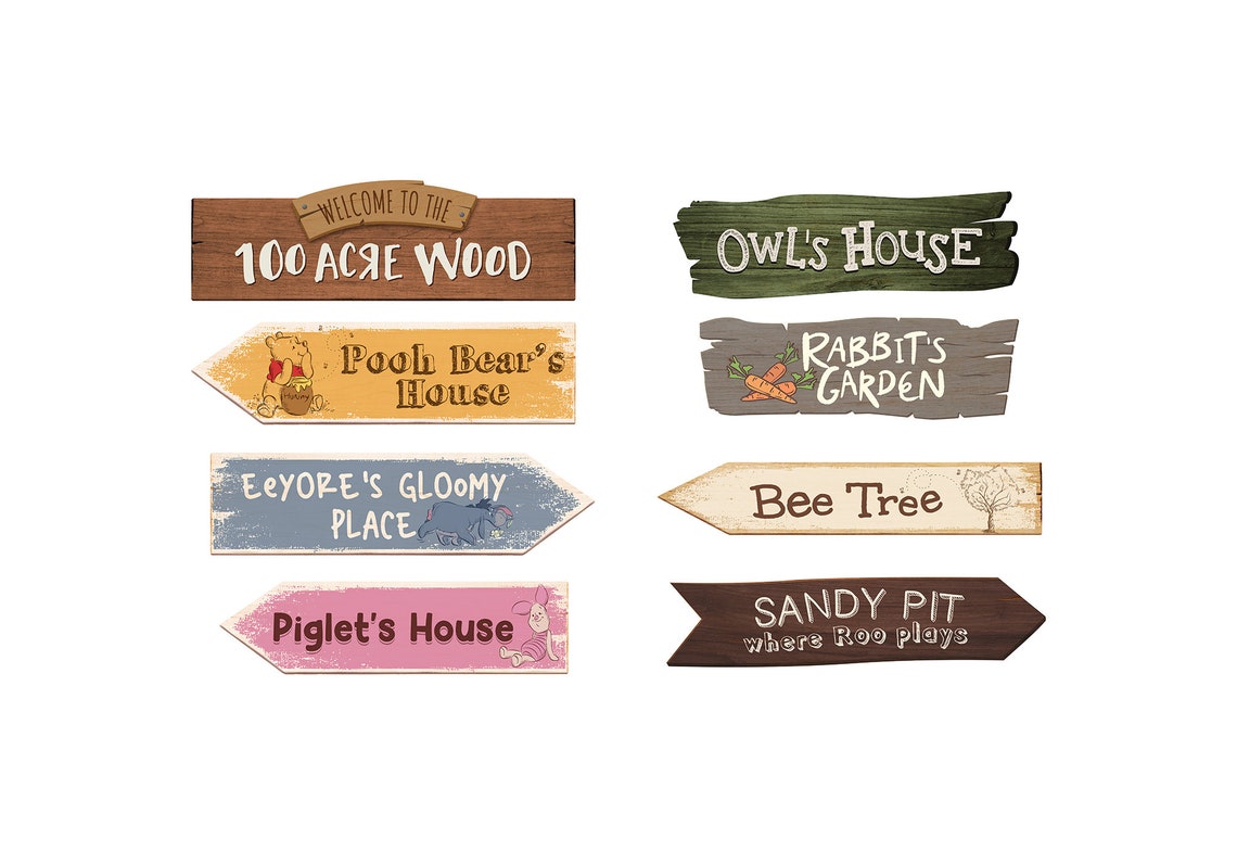 Winnie the Pooh Party Directional Sign, Hundred Acre Wood Birthday ...