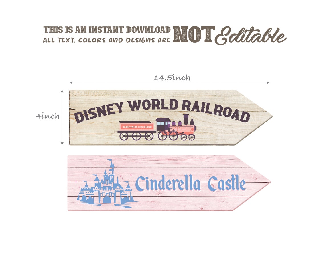 Disney World Party Directional Sign, Mickey Birthday, Princess Birthday ...