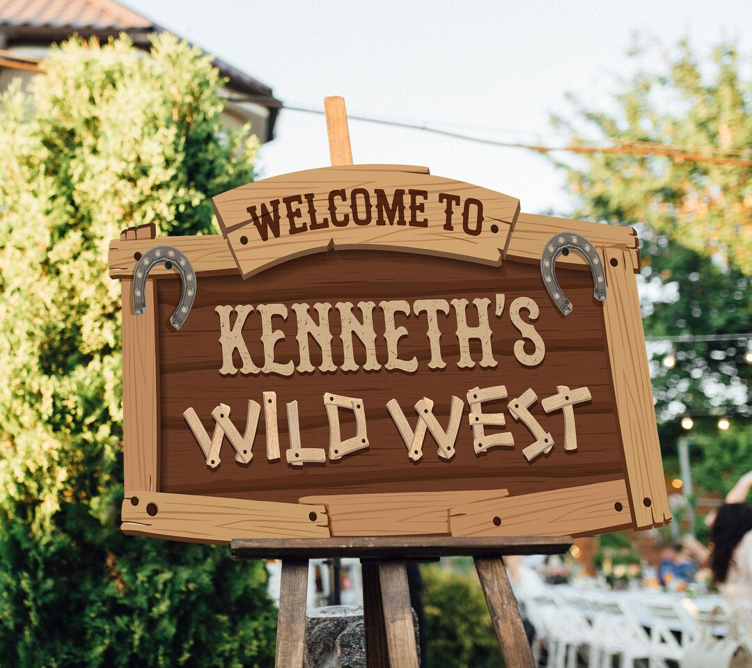 Welcome to the Wild West Sign, Cowboy Birthday Welcome Sign, Cowgirl ...