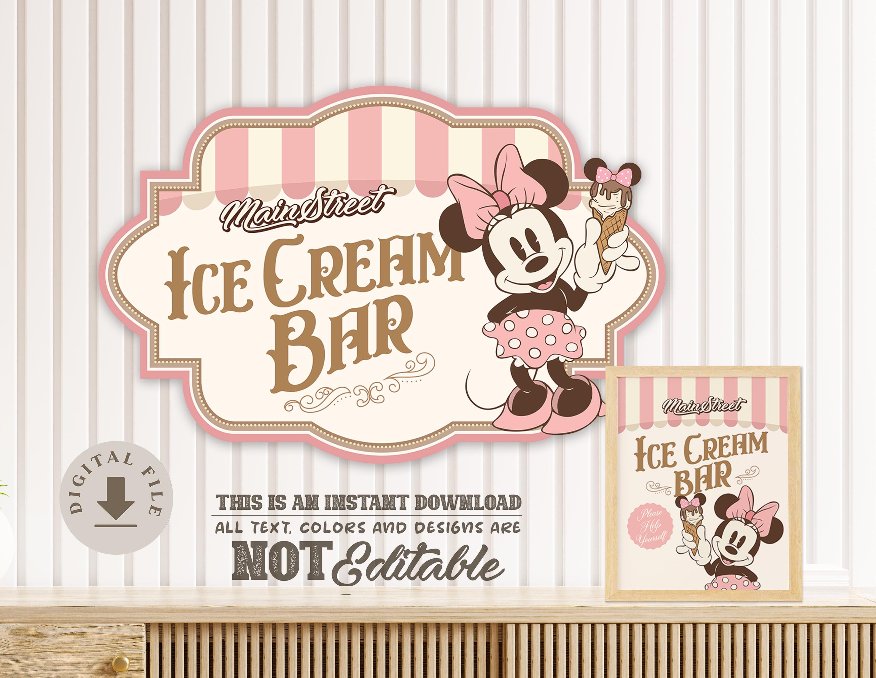 Minnie Ice Cream Bar Sign, Main Street Ice Cream Parlor, Minnie ...