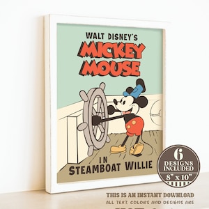 Vintage Mickey Poster, Mickey Party Decoration, Disneyland Party ...