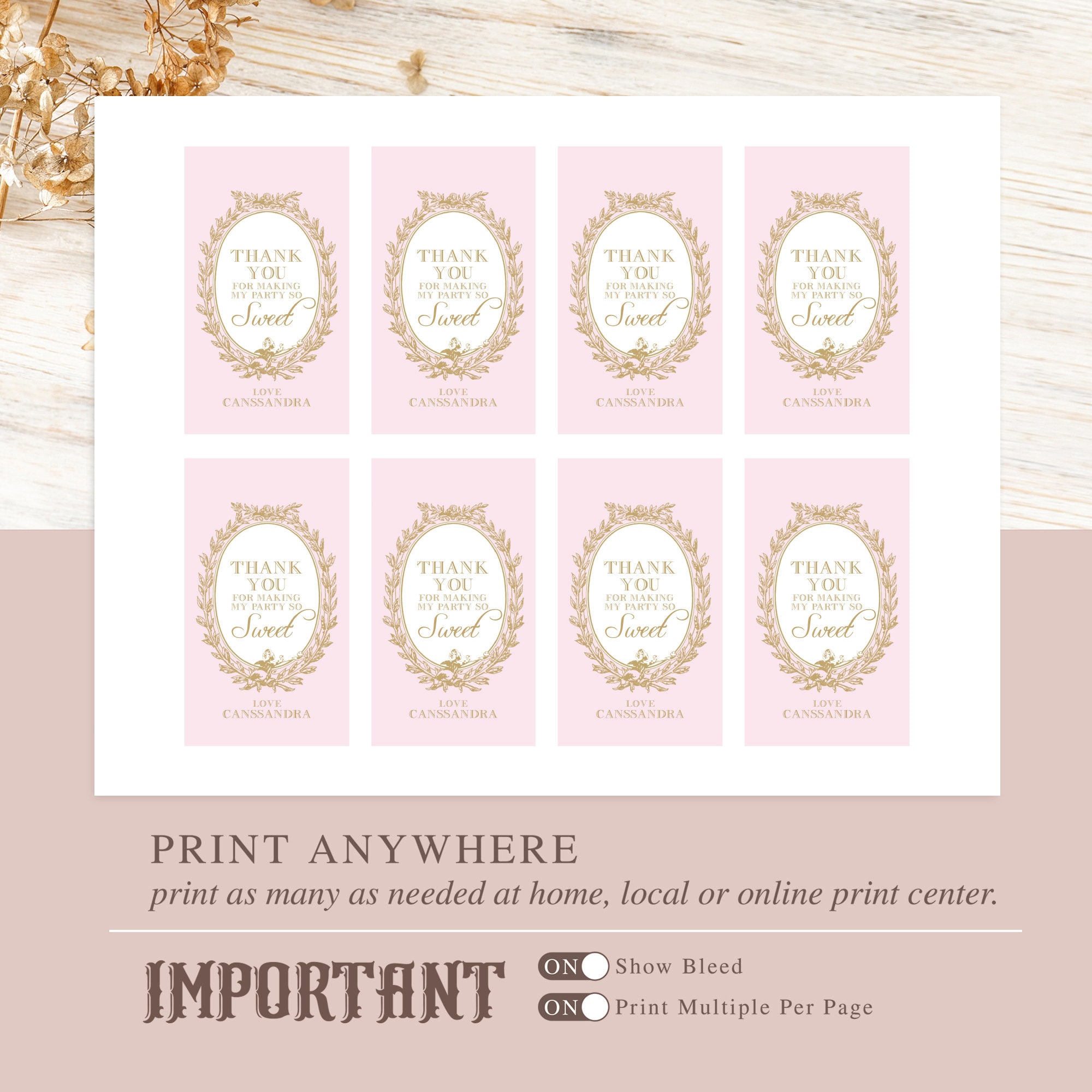 Editable French Cafe Thank You Tag Paris Cafe Birthday Party - Etsy