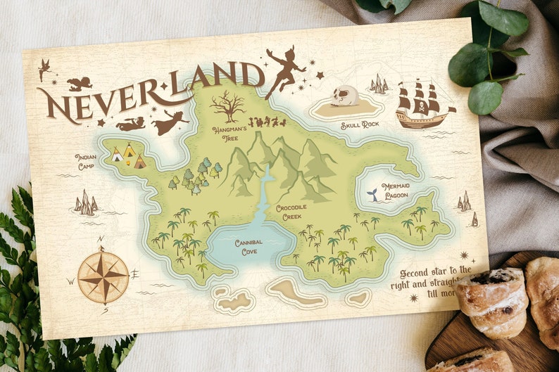 Printable Neverland Party Place Mat, Neverland Wall Art, Peter Pan ...