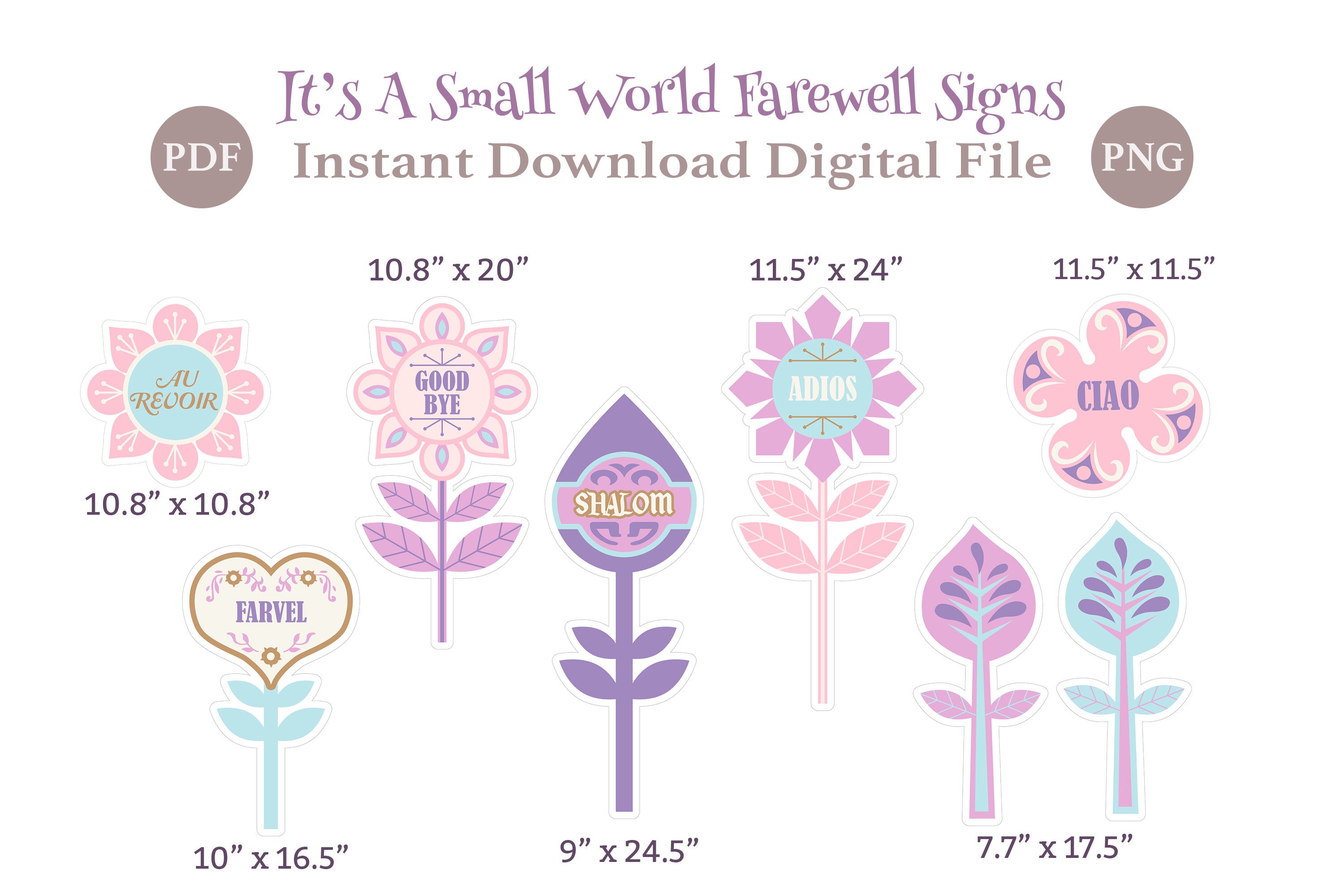 Printable It's A Small World Farewell Stand up Prop, It's A Small World ...