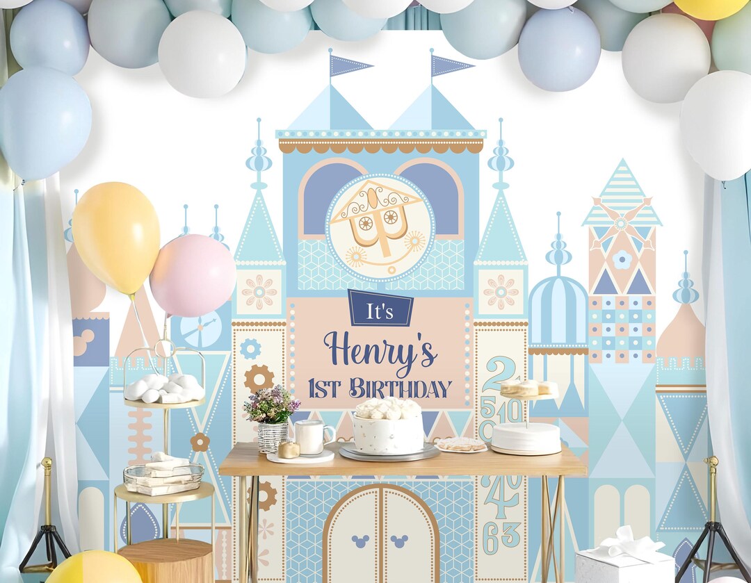 Editable It's A Small World Backdrop, Disneyland Birthday, Magical ...