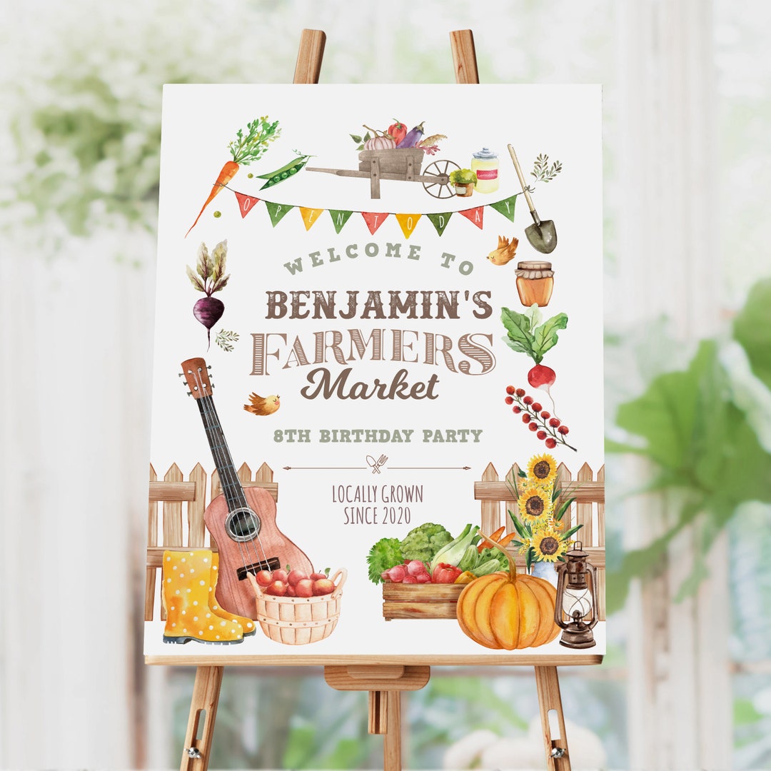 Farmers Marker Party Sign, Perfect for Any Fruit and Veggie Theme ...
