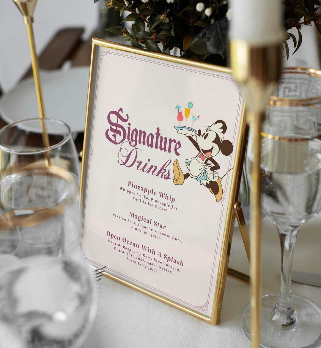 Printable Mickey Customize Drinks Menu, Signature Drinks Menu, Mickey ...
