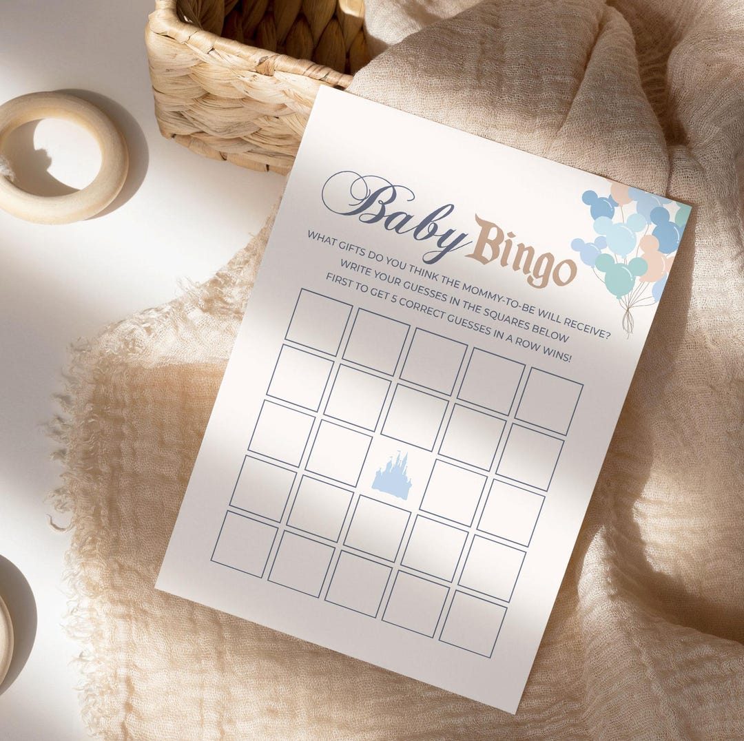 Printable Baby Bingo, Babyland Baby Shower Games, Disneyland Happiest ...
