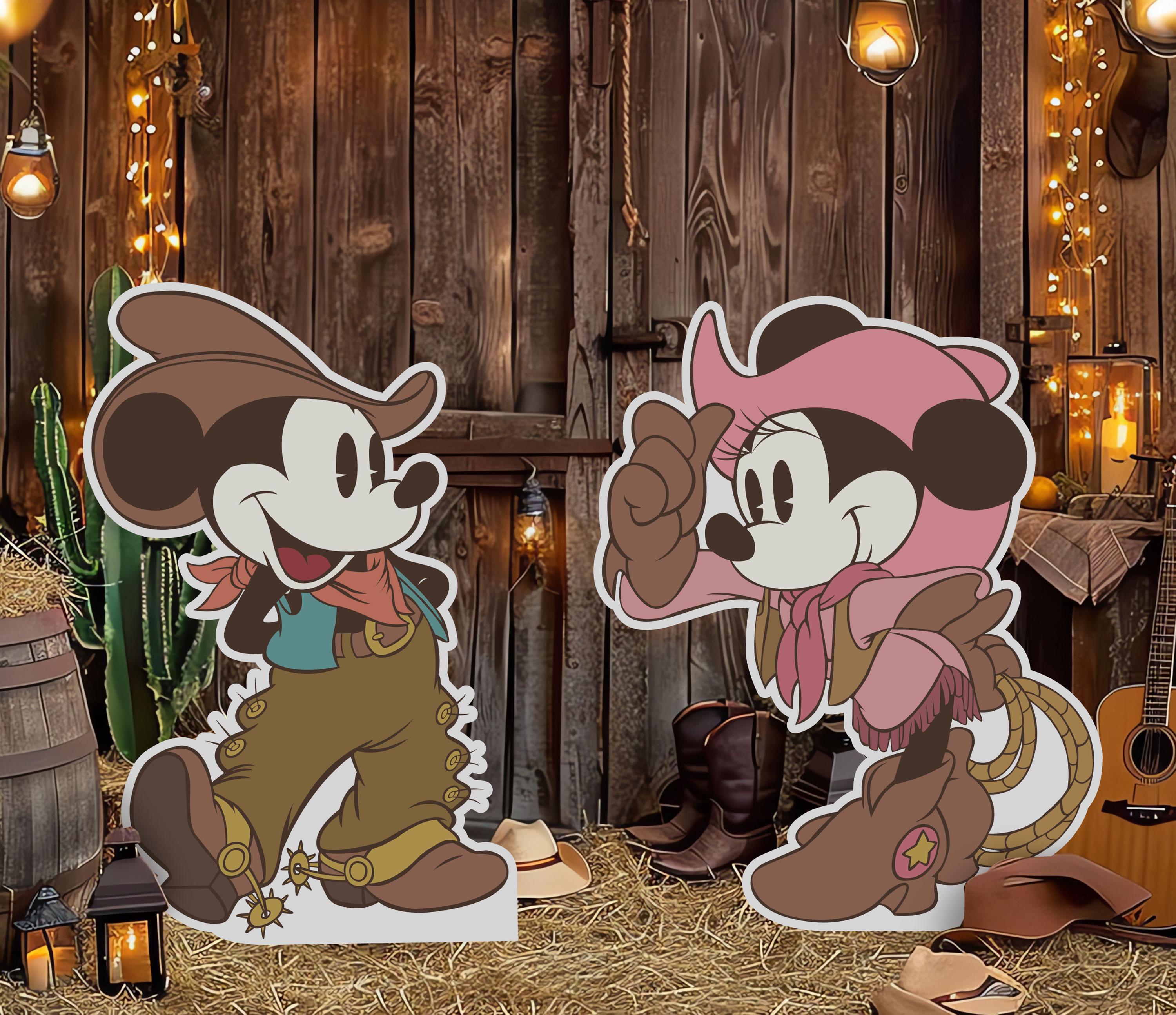 Printable Cowboy Mickey & Cowgirl Minnie Cutout, Rodeo Birthday Party ...
