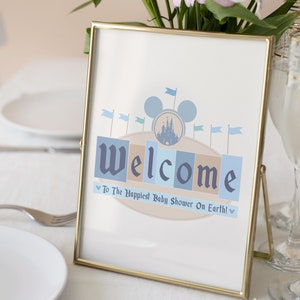 Disneyland Baby Shower Party Welcome Sign, Disneyland Party Decoration ...