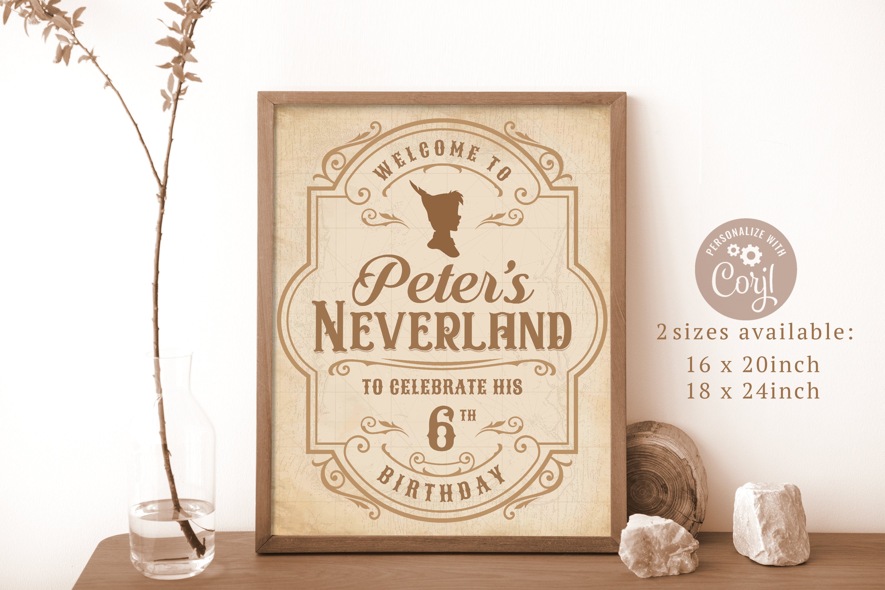 Neverland Birthday Welcome Sign, Peter Pan Birthday, Never Grow Up ...