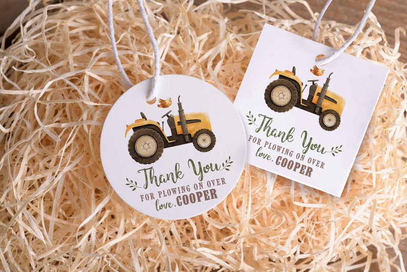 Tractor Thank You Tag, Tractor Tags, Farm Tags, Farm Favors, Tractor ...