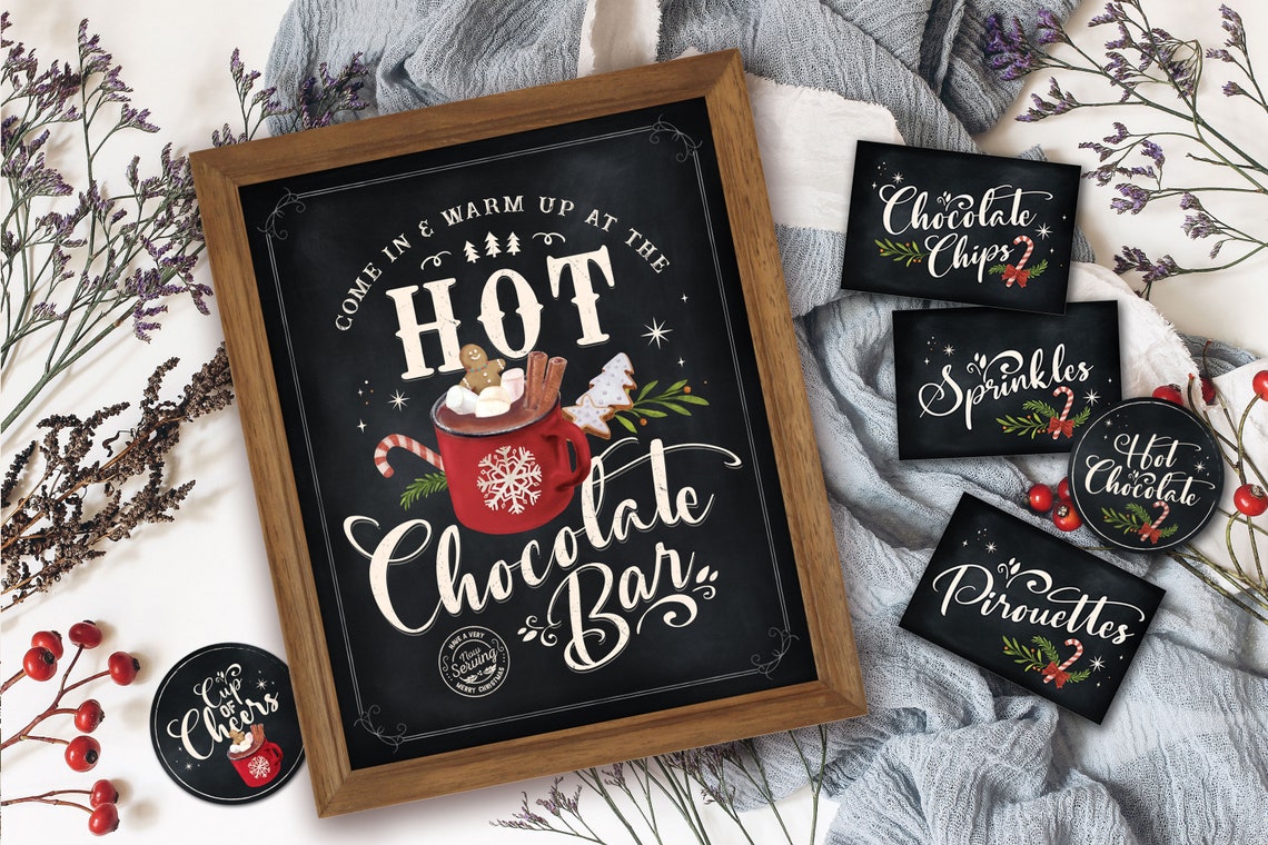 PRINTABLE Hot Chocolate Bar Kit, Hot Cocoa Bar, Hot Chocolate Bar Sign ...