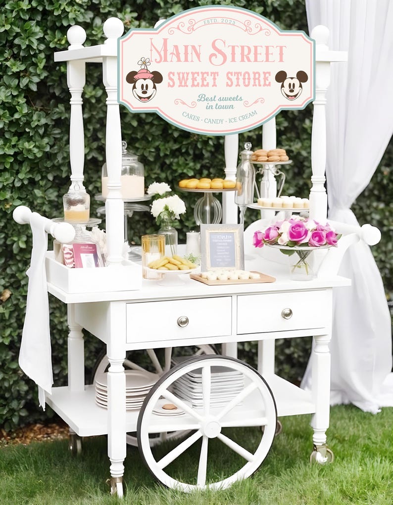 Printable Mickey & Minnie Sweet Store Sign, Main Street Candy Shop ...