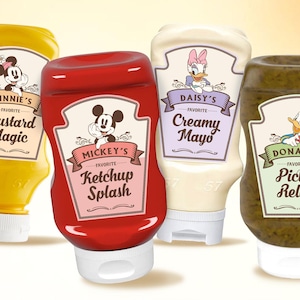 Printable Mickey Condiment Labels, Printable Mayo Ketchup Mustard ...