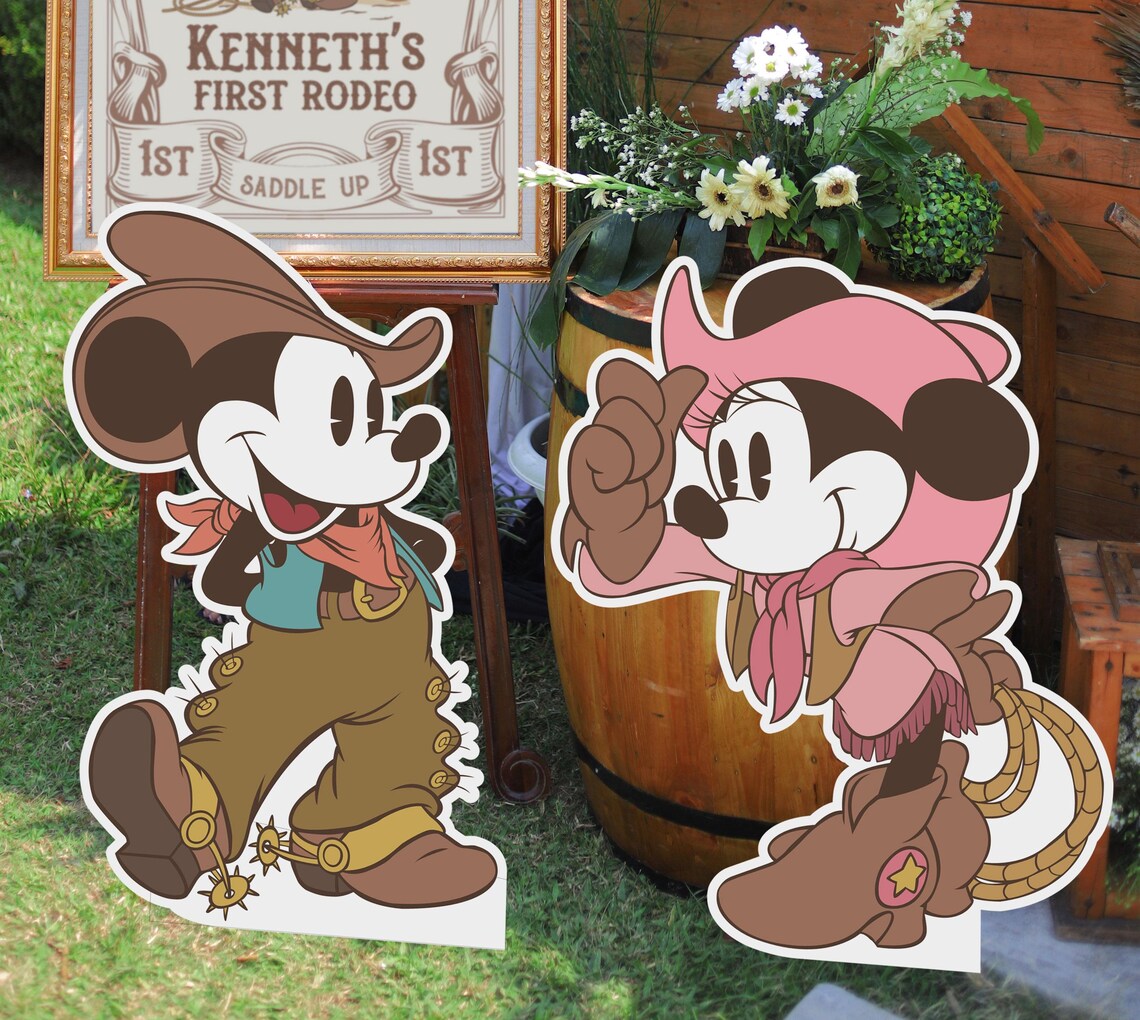 Printable Cowboy Mickey & Cowgirl Minnie Cutout, Rodeo Birthday Party ...