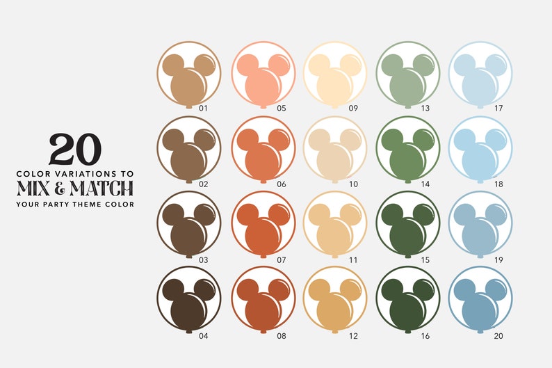 Printable Pastel Mickey Balloons, Disneyland Baby Shower Stand up Prop ...