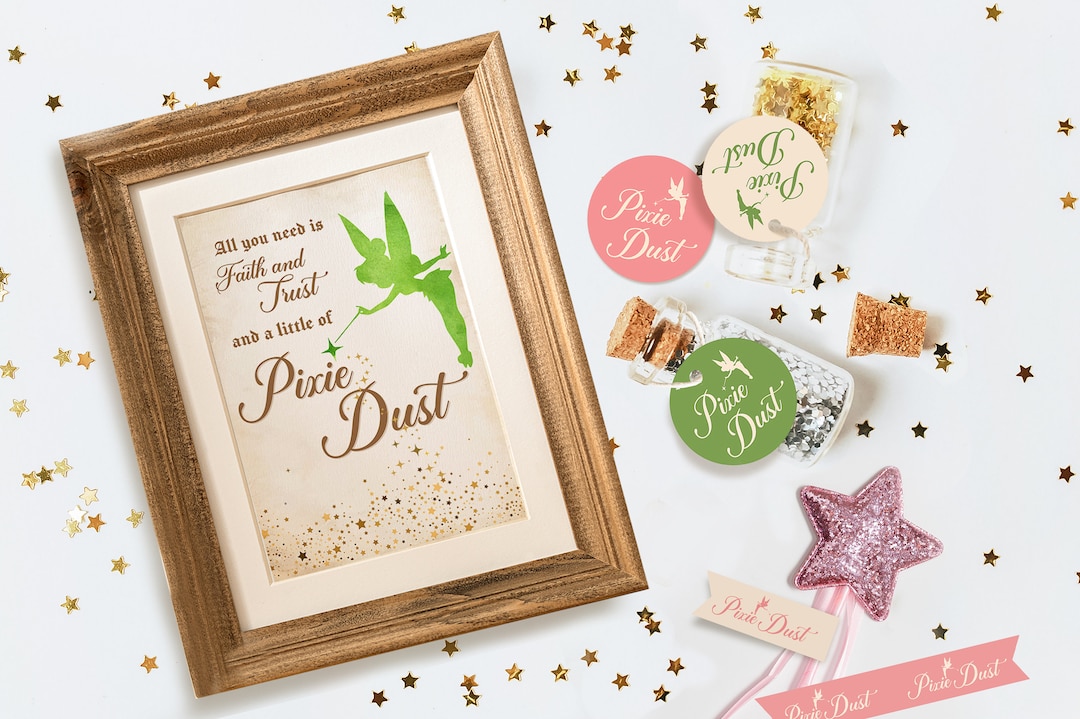 Printable Pixie Dust Party Favor, Pixie Dust Tag, Neverland Party ...