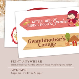 Red Riding Hood Party Directional Sign, Little Red Riding Hood Birthday ...