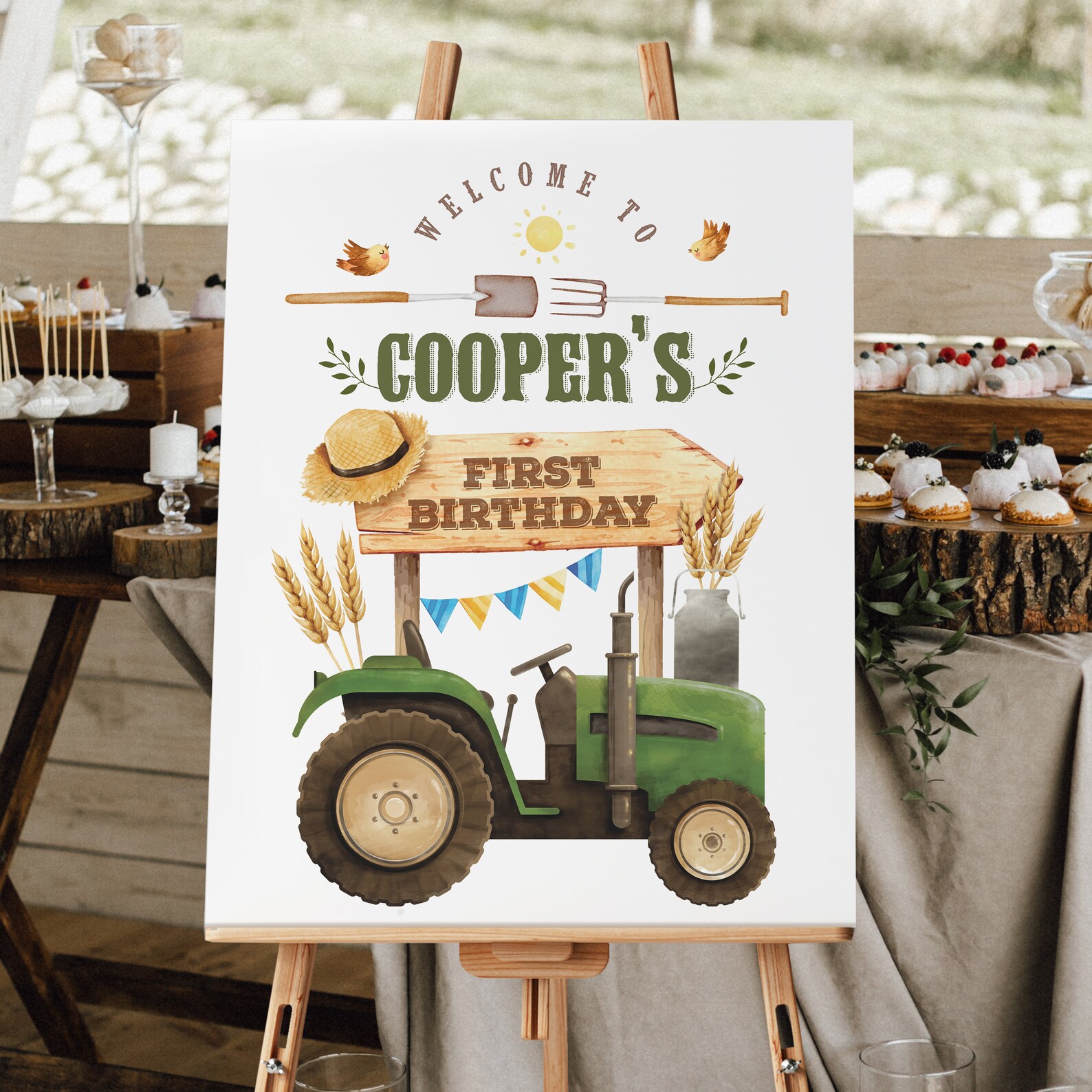 Tractor Cake Topper Printable Cake Topper Party Cake Topper - Etsy
