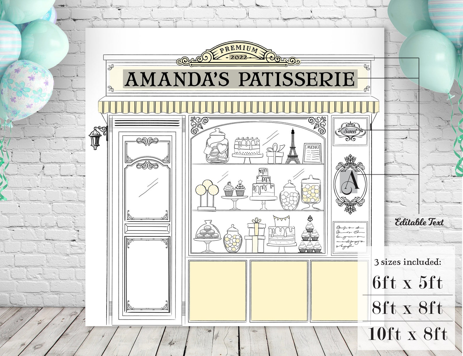 Patisserie Party Backdrop Bake Shop Backdrop Parisian Cafe - Etsy