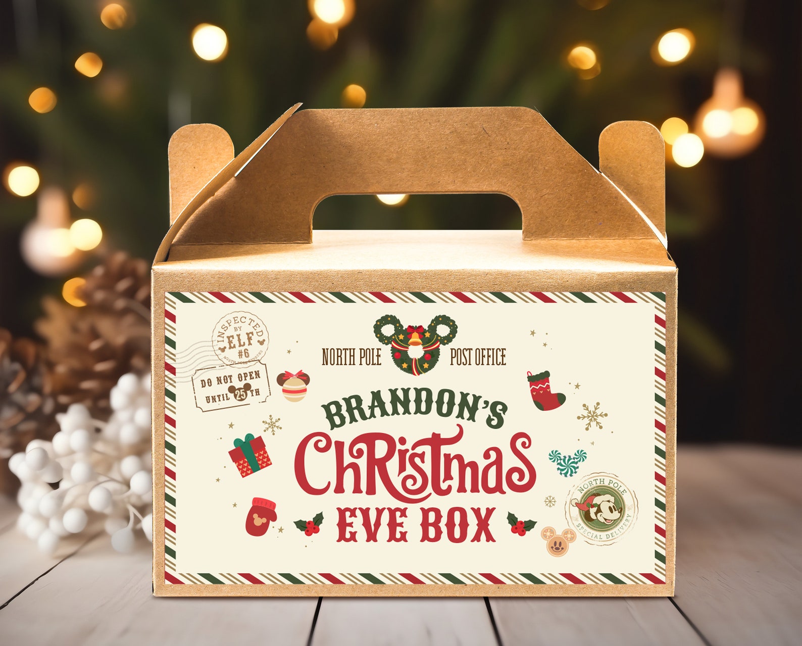 Editable Mickey Christmas Eve Box Labels, Special Delivery North Pole ...