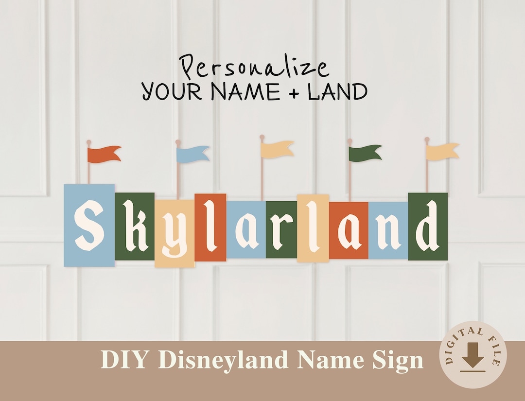 Personalize Disneyland Party Sign, Disneyland Party Decoration, Digital ...