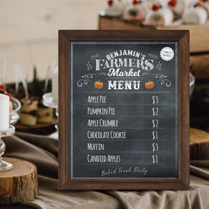 Printable Customize Farmers Market Menu • Digital File - Etsy