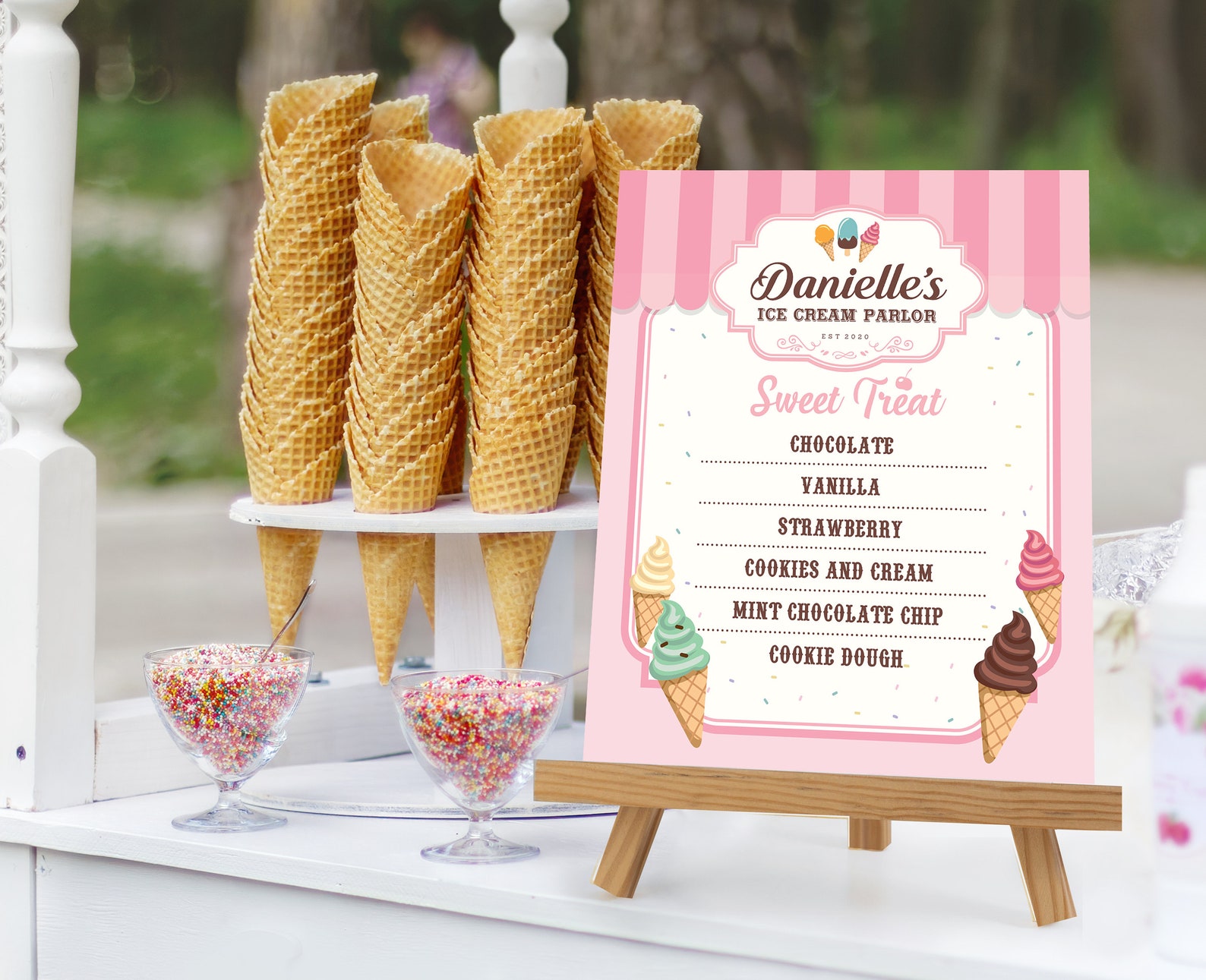 Printable Ice Cream Parlor Sticker, Ice Cream Tub Label, Digital File ...
