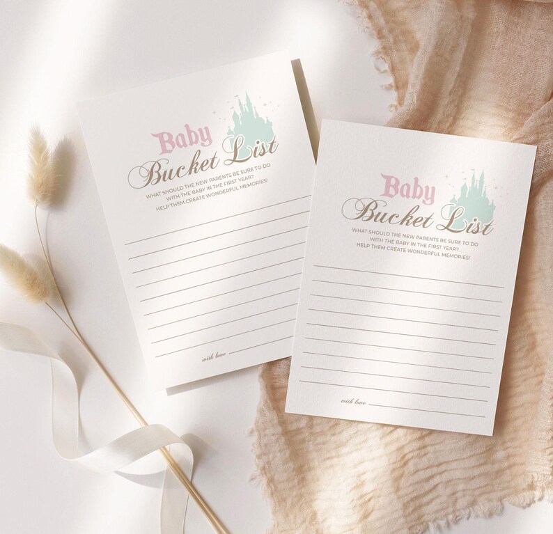 Printable Baby Bucket List, Babyland Baby Shower Games, Disneyland ...
