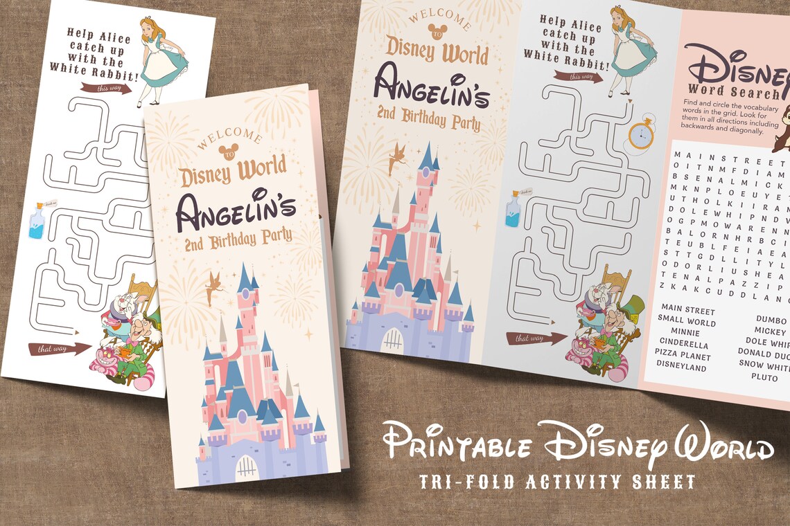 Printable Disney World Activity Sheet, Disney World Coloring Page, Kids ...