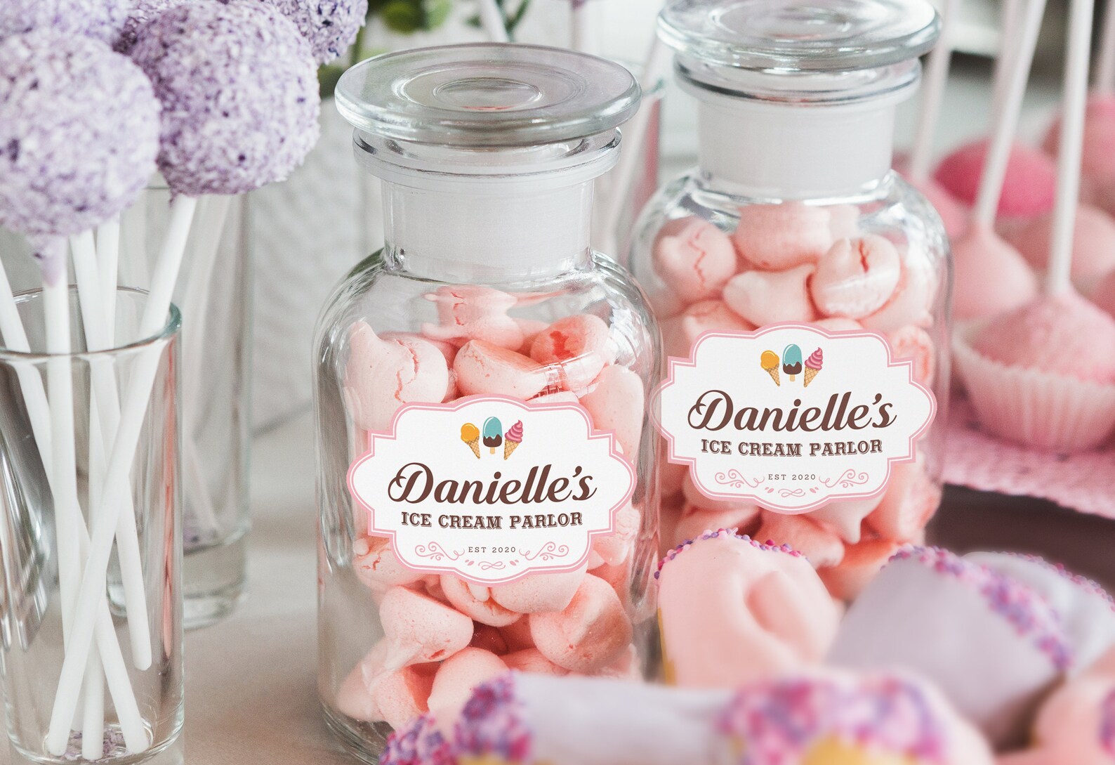 Printable Ice Cream Parlor Sticker Ice Cream Tub Label - Etsy