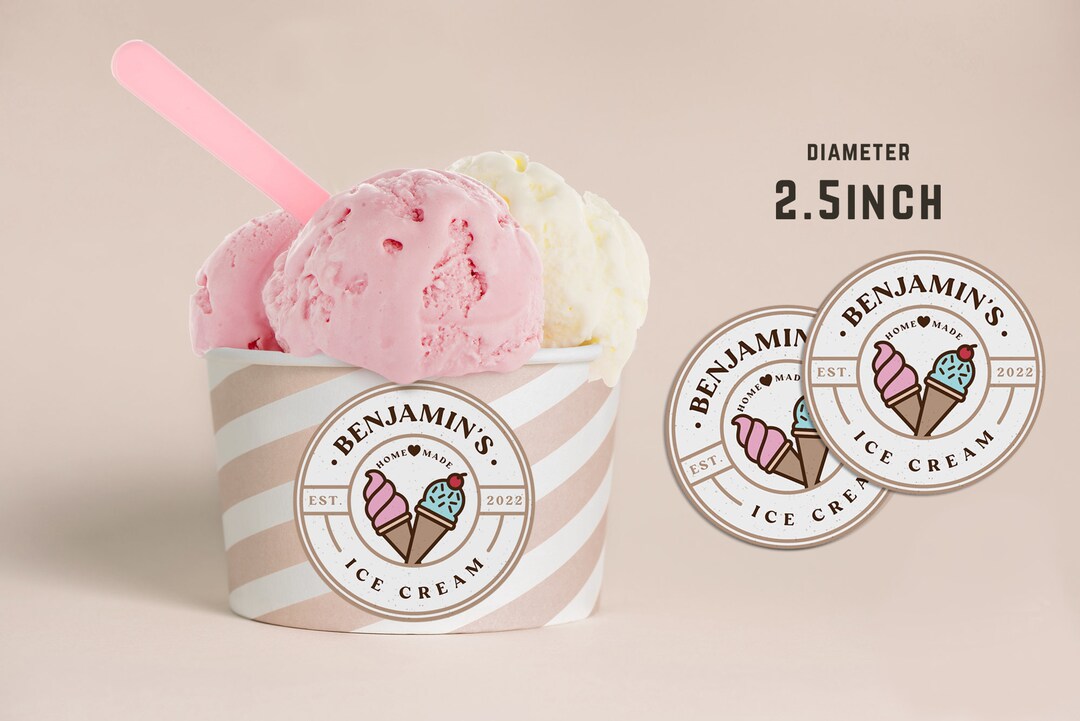Ice Cream Label, Ice Cream Sticker, Digital File - Etsy