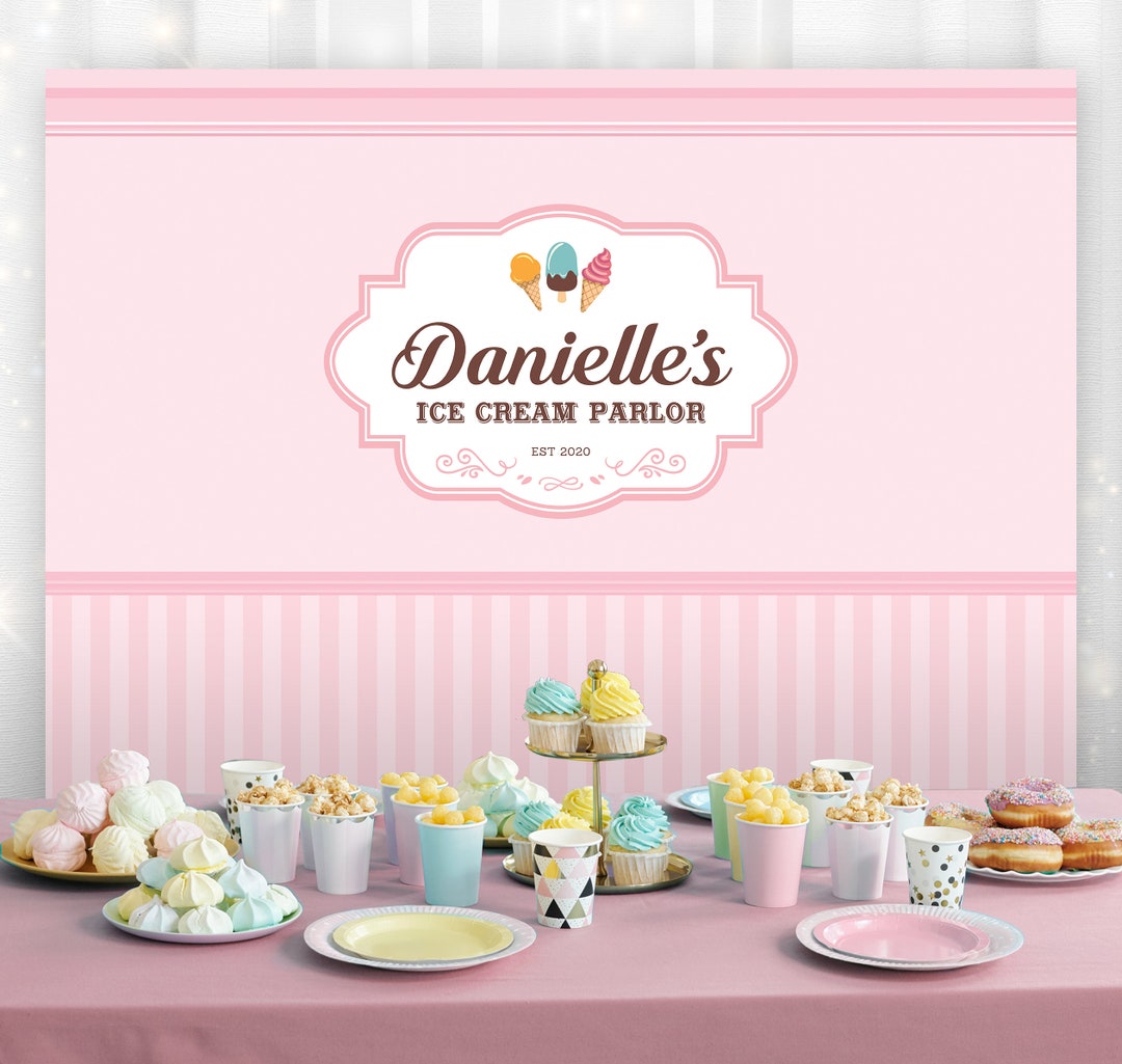 Printable Ice Cream Parlor Backdrop, Perfect for Any Ice Cream Theme ...