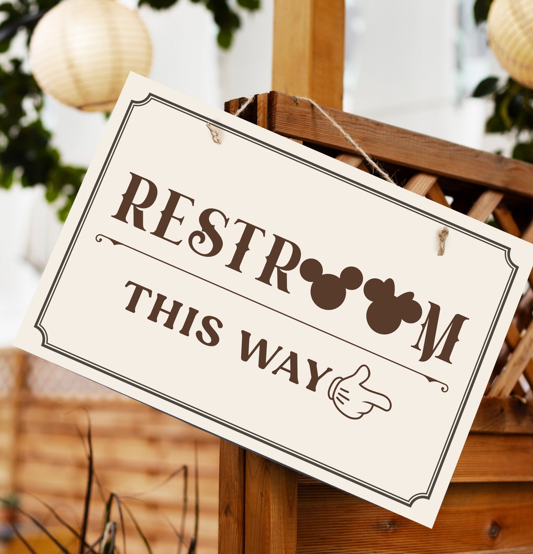 Mickey Restroom Directional Sign, Mainstreet Party, Mickey Birthday ...