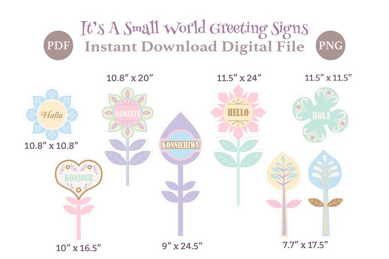 Printable It's A Small World Greeting Signs, It's A Small World Party ...