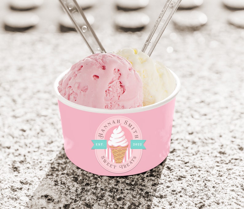 Ice Cream Label, Ice Cream Sticker, Digital File - Etsy
