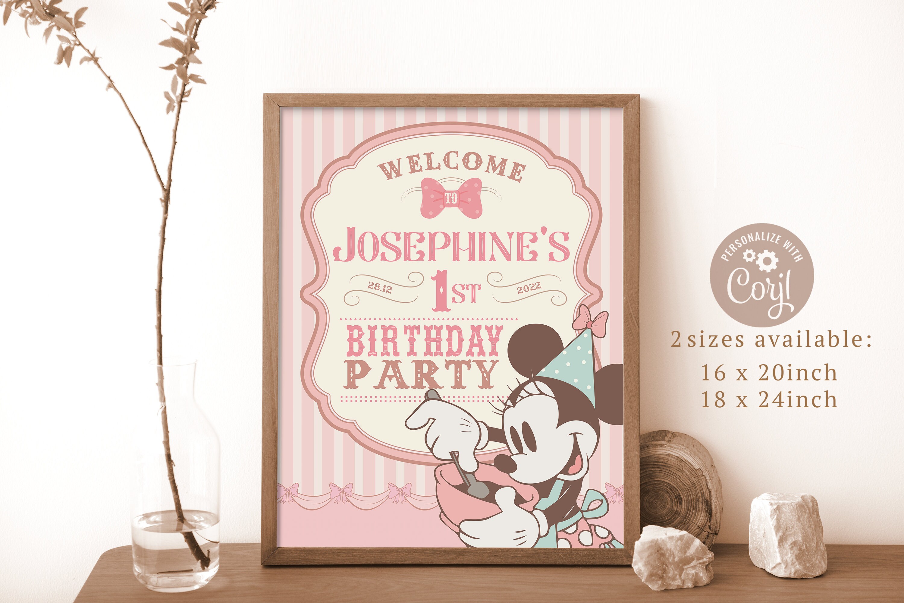 Printable Disney Party Welcome Sign Minnie Birthday Party - Etsy