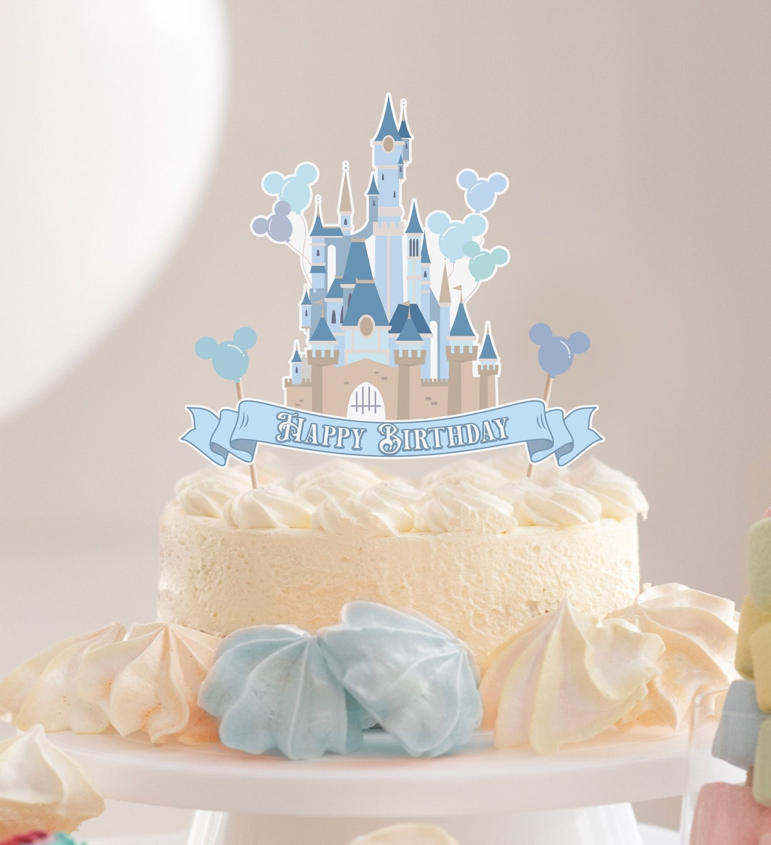 Printable Disney World Birthday Cake Topper, Happiest Birthday on Earth ...