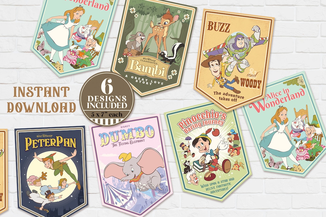 Printable Disney Banner, Disneyland Birthday Party Decoration, Bambi ...