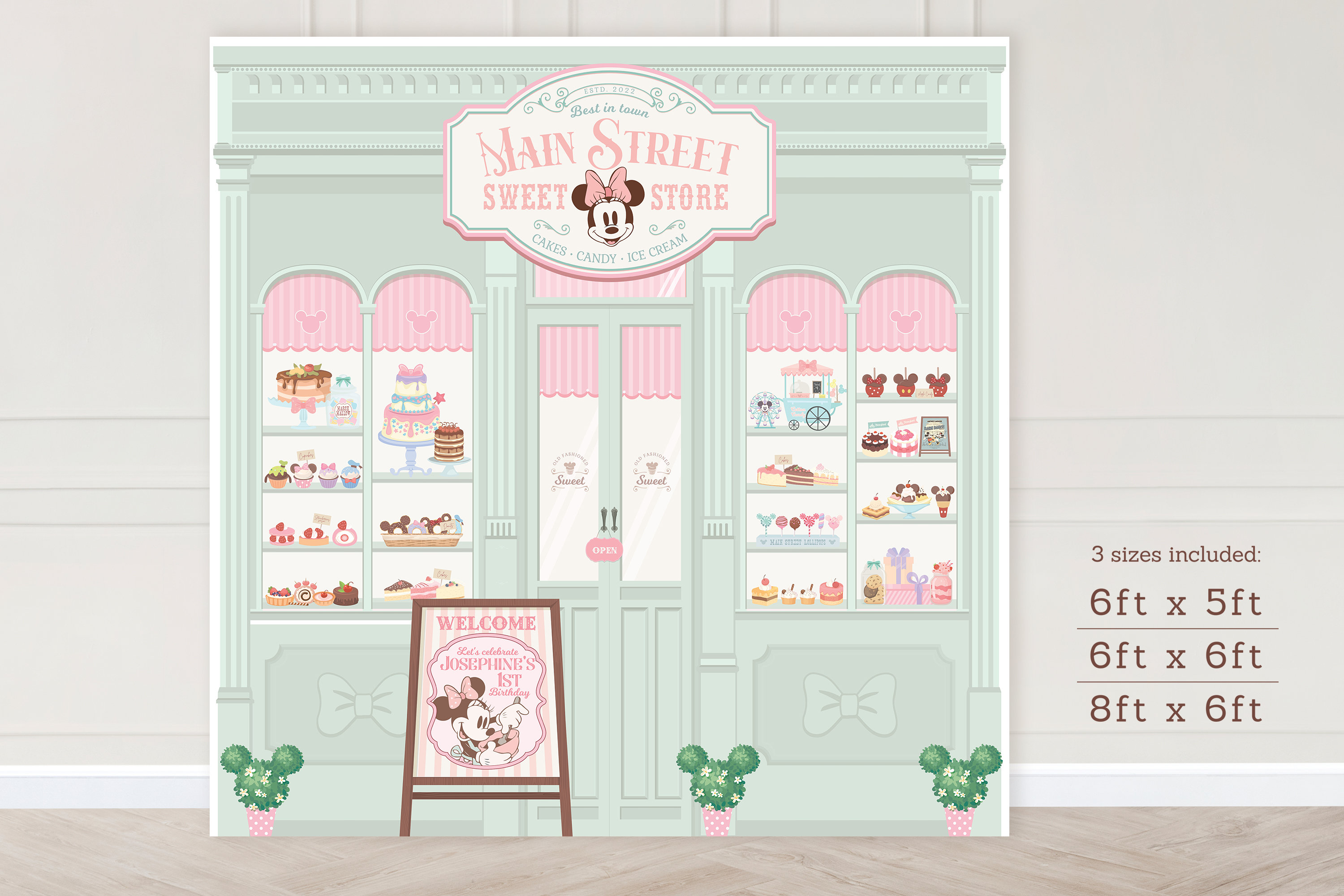 Editable Minnie Sweet Store Backdrop Main Street Candy Shop - Etsy