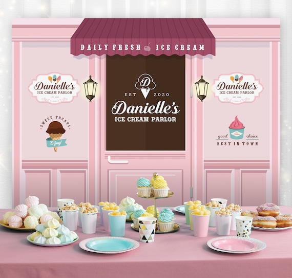 Printable Ice Cream Parlor Backdrop Perfect for Any Ice Cream - Etsy