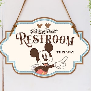 Mickey Restroom Sign, Mainstreet Party, Mickey Birthday, Minnie Baby ...