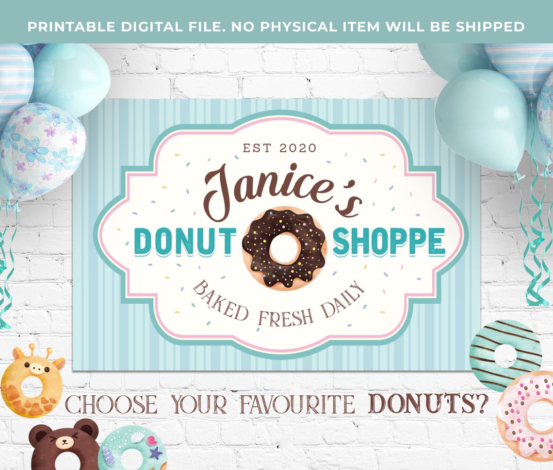 Printable Donut Shop Sign Perfect for Any Donut Theme | Etsy