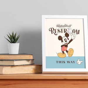 Mickey Restroom Sign, Mainstreet Party, Mickey Birthday, Minnie Baby ...